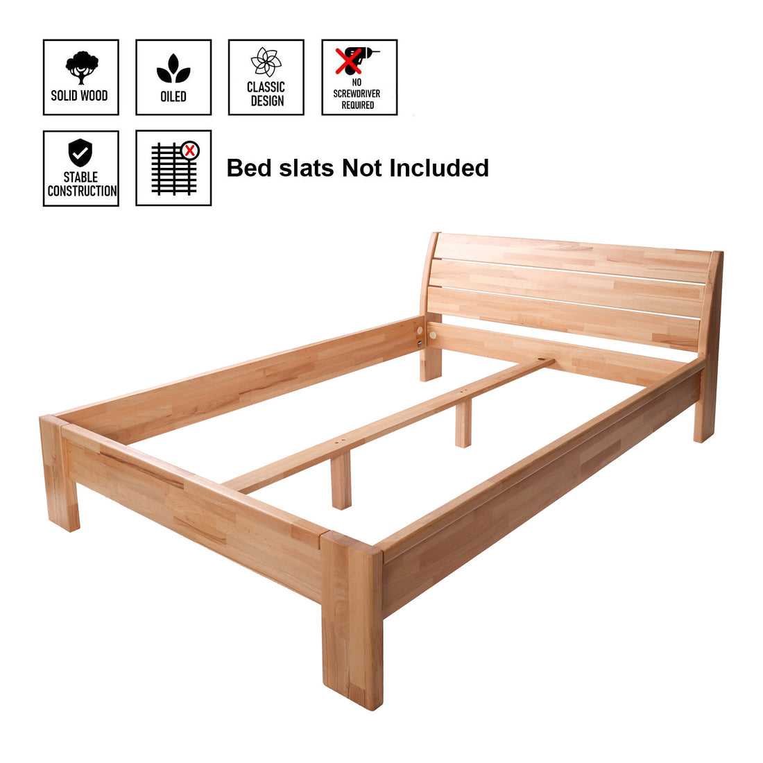 Buy Alice Bed | Elegant Natural Wood Bed Made of Solid Beech – krokwood ...