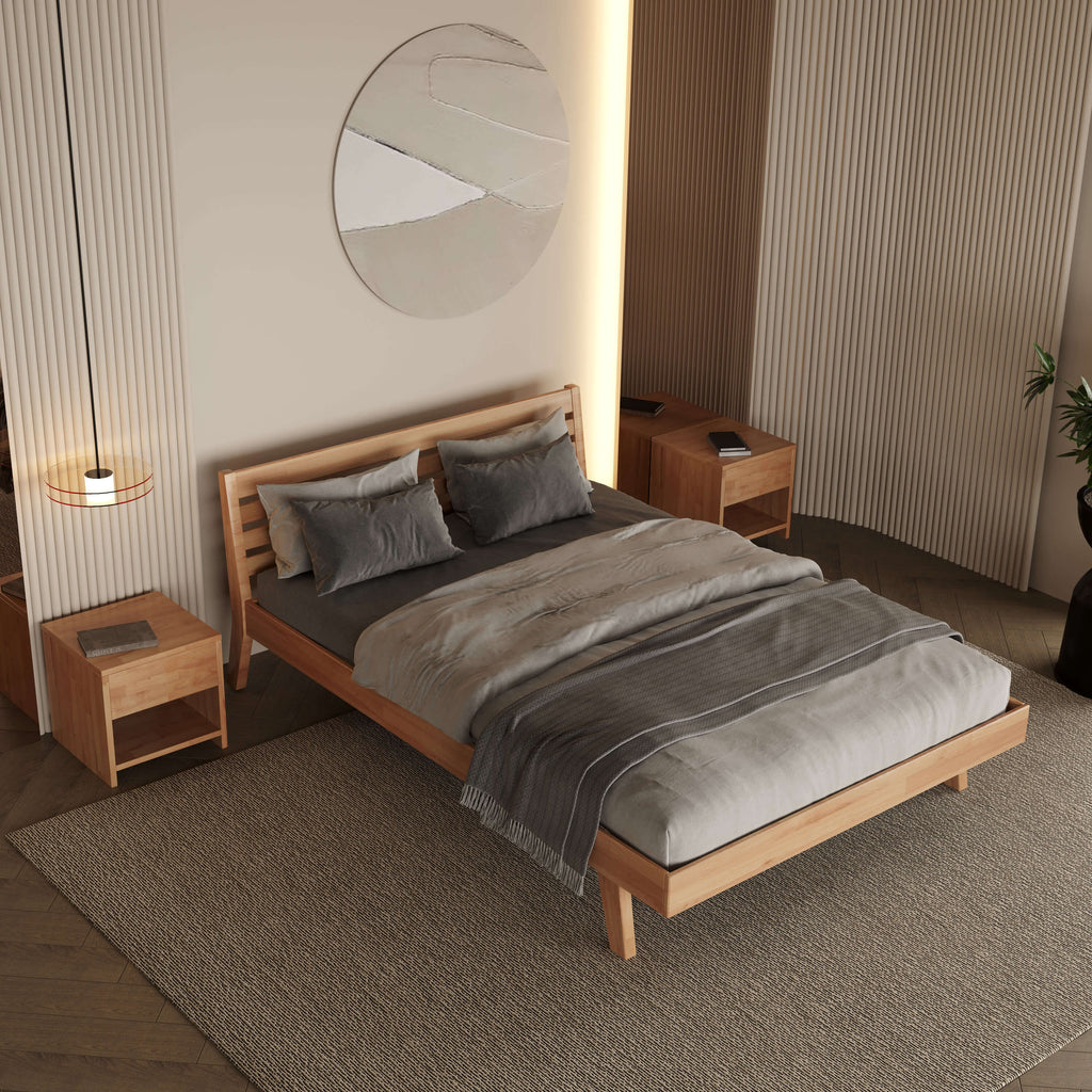 Buy Solid Wood Bed Mary | Elegant Beech Bed Frame UK – krokwood.co.uk